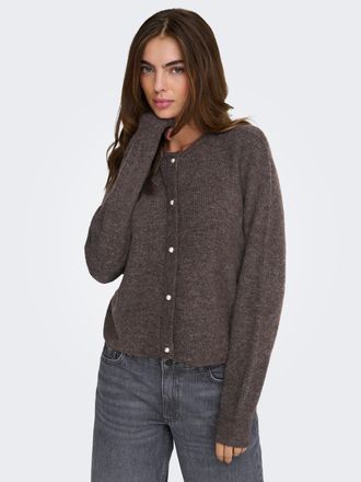 Jacqueline de Yong Strickjacke JDY JDYLUMI LIFE L/S BUTTON CARDIGA KNT NOOS, Damen, Gr. XS, bracken detail:melange, Strick, Obermaterial: 52% Polyester, 41% Polyacryl, 4