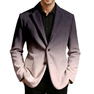 Generic Veste de costume en velours c&ocirc;tel&eacute; pour homme - Coupe ajust&eacute;e - &Eacute;l&eacute;gante veste de loisirs - Pour carnaval, f&ecirc;te, mariage - Vintage - Deux boutons, 025