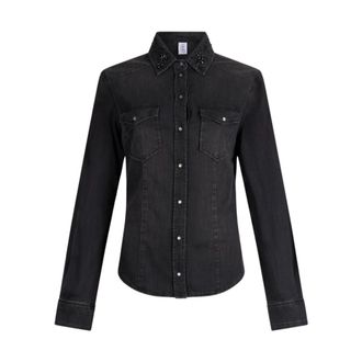 Liu Jo Camicia in denim con strass - - Blouses & Shirts - Damen - Schwarzk - L