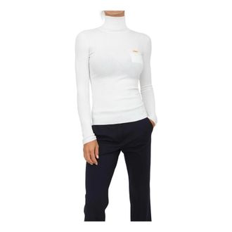 Elisabetta Franchi Seidenmischung Stilvolles Stricktop - - Knitwear - Damen - Wei&szlig; - XL
