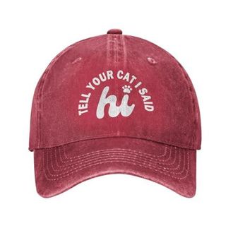 Generic Dis &Agrave; Ton Chat Que Je Lui Dis Bonjour Homme Femme Casquette De Baseball Anti-Soleil Chapeau De Cowboy Soft Casquettes Snapback pour Sport Tennis Cycli
