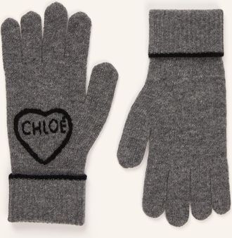 Chloé Handschuhe Encoeur grau