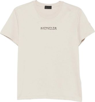 Moncler Femme, Tops, Beige, Taille: 40 FR T-shirt col rond