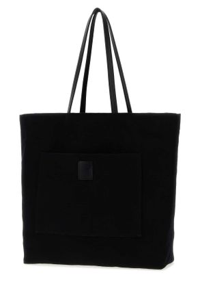The Row Mens Black Canvas Tori Shopping Bag Blackblackans Borse A Tracolla