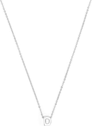 Luxenter Alphabet-Halskette mit Silber-Finish - Buchstabe D, Mediano, Metall, Ohne Edelstein