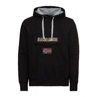Napapijri Winter Logo Hoodie Schwarz Flagge - - Sweatshirts & Hoodies - Herren - Schwarzk - 2XL