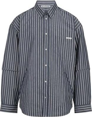 Acne Studios Chemise oversize col classique en coton ray&eacute;