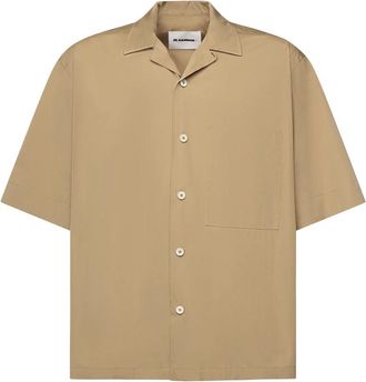 Jil Sander Homme, Chemises, Beige, Taille: L Cotton Poplin Shirt