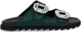 Roger Vivier Slidy Viv Sandalen - - Shoes - unisex - Gr&uuml;n - 41 EU