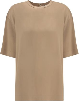 Toteme Satin-T-Shirt - - Tops - Damen - Beige - S