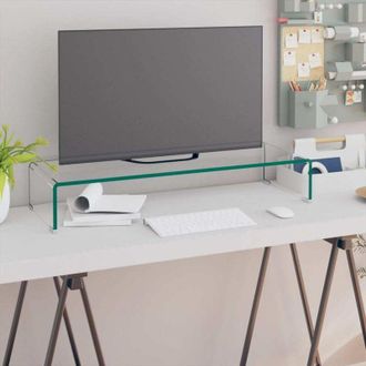 vidaXL Vidaxl - Meuble tv/ pour moniteur 80 x 30 x 13 cm Verre Transparent