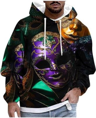 Generic Costume de carnaval - Sweat &agrave; capuche pour homme - Avec impression amusante - Coupe droite - Pull &agrave; capuche tendance - Coupe ample - Confortable - Man