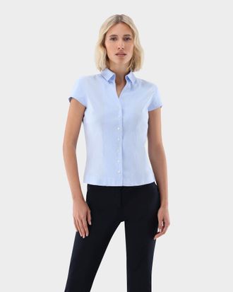 van Laack Natté Kurzarm Hemdbluse