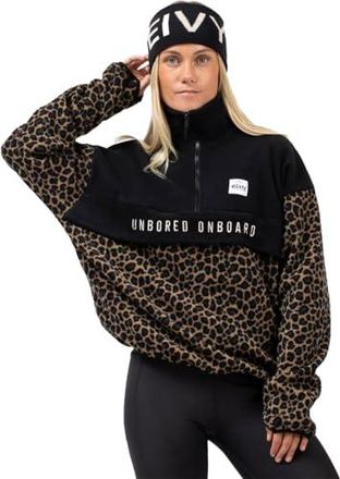 Eivy Eivy Ball Fleece Pull en Polaire, Noir/l&eacute;opard, XS Femme
