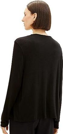 Tom Tailor 1036778 T-Shirt &agrave; Manches Longues, 29999-Black, M Femme