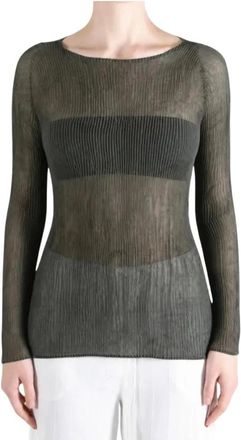 Issey Miyake Chiffon Twist 2 - - Tops - Damen - Grau - M