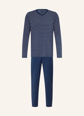 Schiesser Schlafanzug Long Life Soft blau
