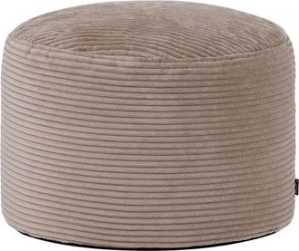 Icon Brand Milano Hocker, Mokkabraun, Flauschiger Cord Stoff, Sitzsack Cord, Sitzpuff Hocker mit F&uuml;llung, Fu&szlig;hocker f&uuml;r das Wohnzimmer, Deko Wohnzimmer