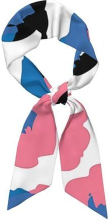 Generic Foulard color&eacute; imprim&eacute; girafe pour femme, foulard pour sac &agrave; main, motif peau de l&eacute;opard, foulard en satin de soie pour le sport, le yoga, le visage