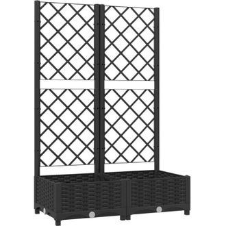 vidaXL Vidaxl - Jardini&egrave;re avec treillis Noir 80x40x121,5 cm pp
