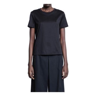 Max Mara Femme, Tops, Noir, Taille: 36 FR T-shirt noir avec logo brodé