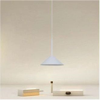 Trade Shop Trade Shop - moderne pendelleuchte mit weissem dreieckigem lampenschirm aus eisen E27 33856