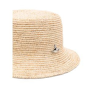 Vivienne Westwood 81020009 Raffia Bucket Hat - Beige