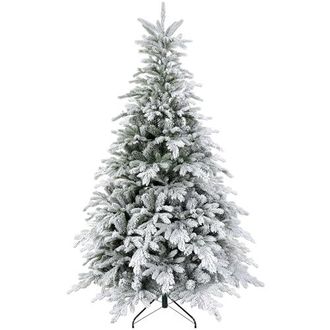 HOMCOM Künstlicher Weihnachtsbaum 180 cm Tannenbaum künstlich mit Schnee, 1321 Spitzen Christbaum Weihnachtsdeko inkl. Metallständer für drinnen