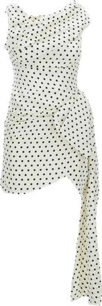 Self Portrait Femme, Robes, Blanc, Taille: 38 FR Polka Dot Satin Mini Dress