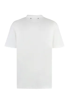 Golden Goose Womens Cotton Crew-Neck T-Shirt With Crystal Embroidery White T-Shirts & Jerseys