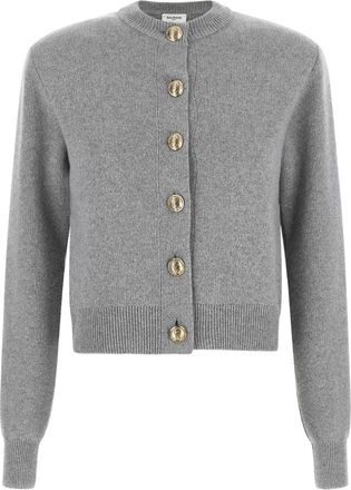 Balmain Femme, Pulls, Gris, Taille: 38 FR Cardigan en cachemire
