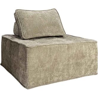 Oviala Fauteuil en tissu pour canapé modulable avec coussin taupe