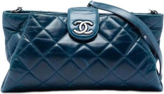 Chanel Sac bandouli&egrave;re matelass&eacute; en cuir de veau Pre-owned - Femme - Pre-owned - Bleu - Taille: ONE Size