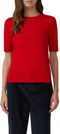 s.Oliver Kurzarmpullover mit Logo Stickerei