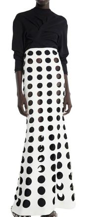 A.W.A.K.E. A.W.A.K.E. Mode White Layered Hole Maxi Skirt Size M