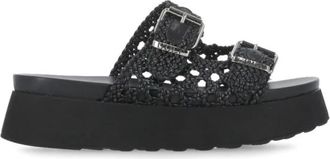 Cult Femme, Chaussures, Noir, Taille: 37 EU Sandales &agrave; Bride Avant