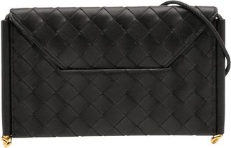Bottega Veneta Sac bandouli&egrave;re en cuir tress&eacute; Pre-owned - Femme - Pre-owned - Noir - Taille: ONE Size