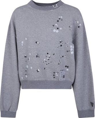 Miharayasuhiro Mihara Yasuhiro, Femme, Sweatshirts et sweats &agrave; capuche, Gris, Taille: 38 FR Pull Embelli