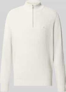 Fynch-Hatton Regular Fit Strickpullover aus reiner Baumwolle mit Troyer-Kragen