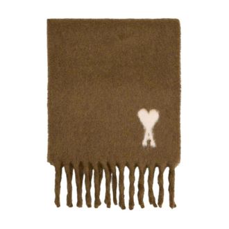 Ami Brauner Alpakamischung Fransenschal - - Accessories - Damen - Braun - ONE SIZE