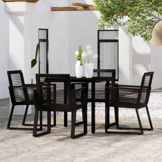vidaXL Vidaxl - Ensemble &agrave; manger de jardin 5 pcs Noir