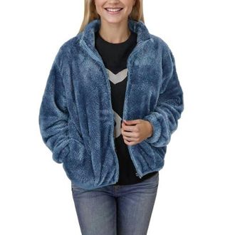 Generic Veste isolante l&eacute;g&egrave;re et d&eacute;contract&eacute;e pour femme en polaire corail de couleur unie avec fermeture &eacute;clair pour lautomne et lhiver. Caract&eacute;ristiques :, 