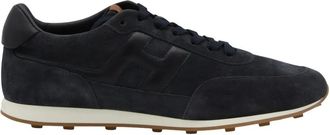 Hogan Low-Top Sneaker - Low-Profile Navy Suede Sneakers - Gr. 10_5 - in Schwarz - f&uuml;r Damen