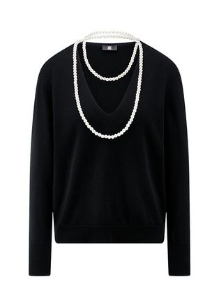 Riani Merinowolle Pullover mit Perlendetail