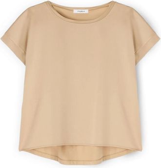 Motivi Zweifarbiger T-Shirt aus Baumwollmischung - - Tops - Damen - Beige - M