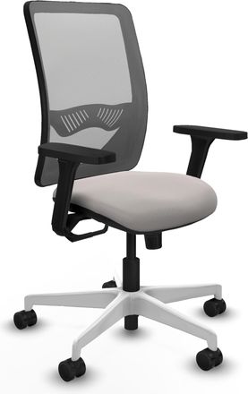 Piqueras y Crespo Schreibtischstuhl, wei&szlig; und grau, Zulema mit 3D-Armlehnen, h&ouml;henverstellbare Lendenwirbelst&uuml;tze, ausgestattet mit Sincro 3 Positionen und Schneidescha