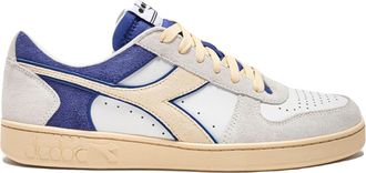 Diadora Magic Basket Low Suede Leather, Unisex-Erwachsene, White/Blue Eyes, 39 EU, Wei&szlig;e Blaue Augen, 39 EU