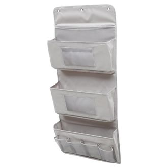 Holibanna 3 Lagiger H&auml;ngeorganizer aus Stoff Aufbewahrungstasche f&uuml;r Kleiderschrank und T&uuml;r Wandmontierter Ordnungsbeutel in Grau Rei&szlig;fest und Vielseitig f&uuml;r Sc