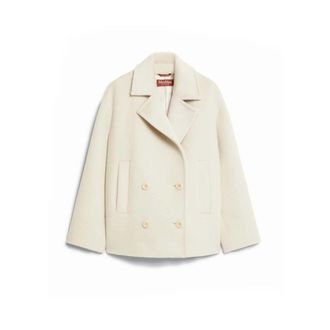 Max Mara Beiger Alpaka-Wollmantel mit doppelter Knopfleiste - - Coats - Damen - Beige - XS