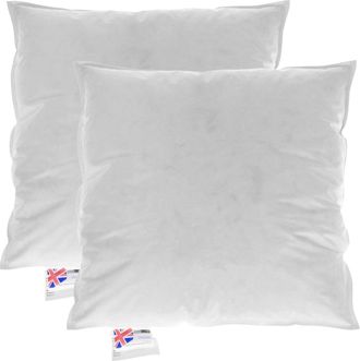Homescapes Füllkissen 55x55 cm - 2er-Set Federkissen mit Daunen & Baumwollbezug, Kissenfüllung/Innenkissen für Dekokissen wie Sofakissen & Bettkissen oder Kopfki